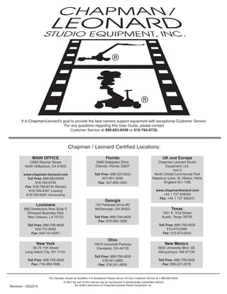 Hybrid iv camera dolly - Chapman UK | PDF