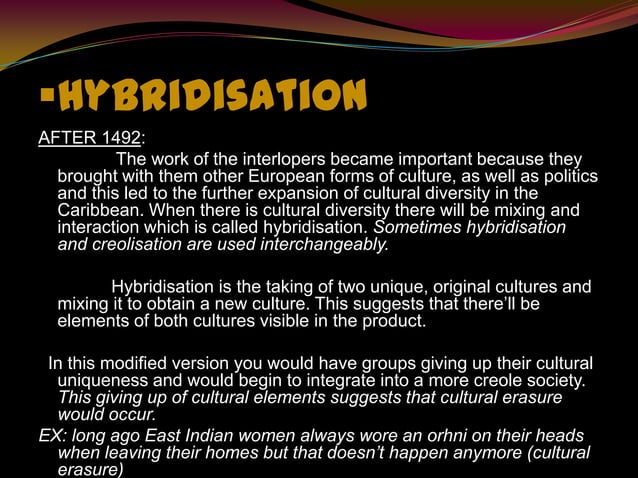Hybridization in the Caribbean | PPTX
