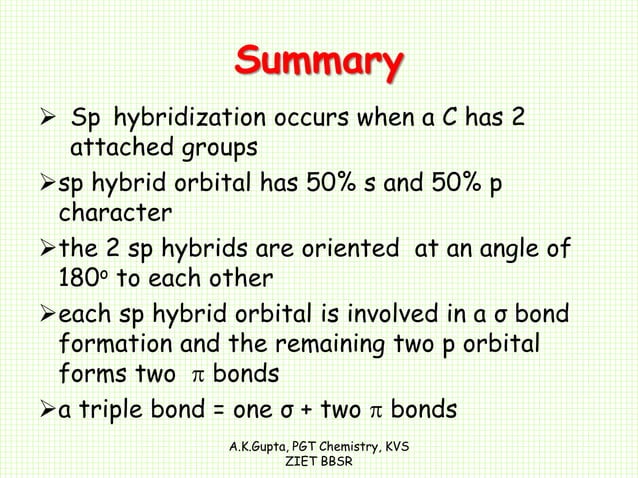 Hybridization- sp, sp2 and sp3 | PPTX