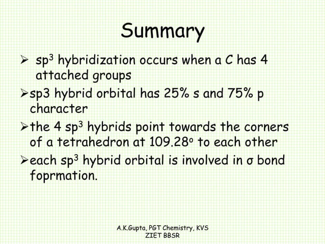 Hybridization- sp, sp2 and sp3 | PPTX