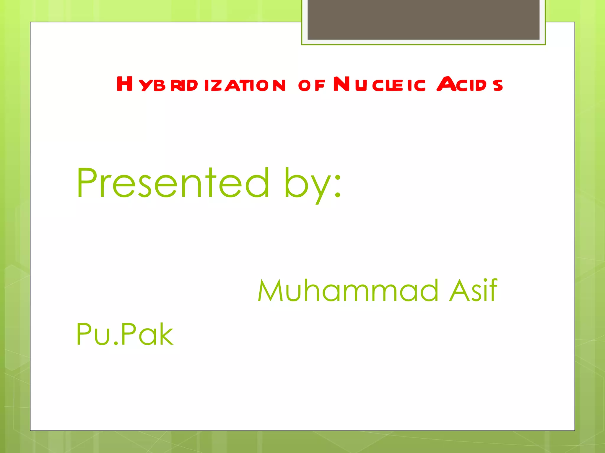 Hybridization of nucliec acid | PPT