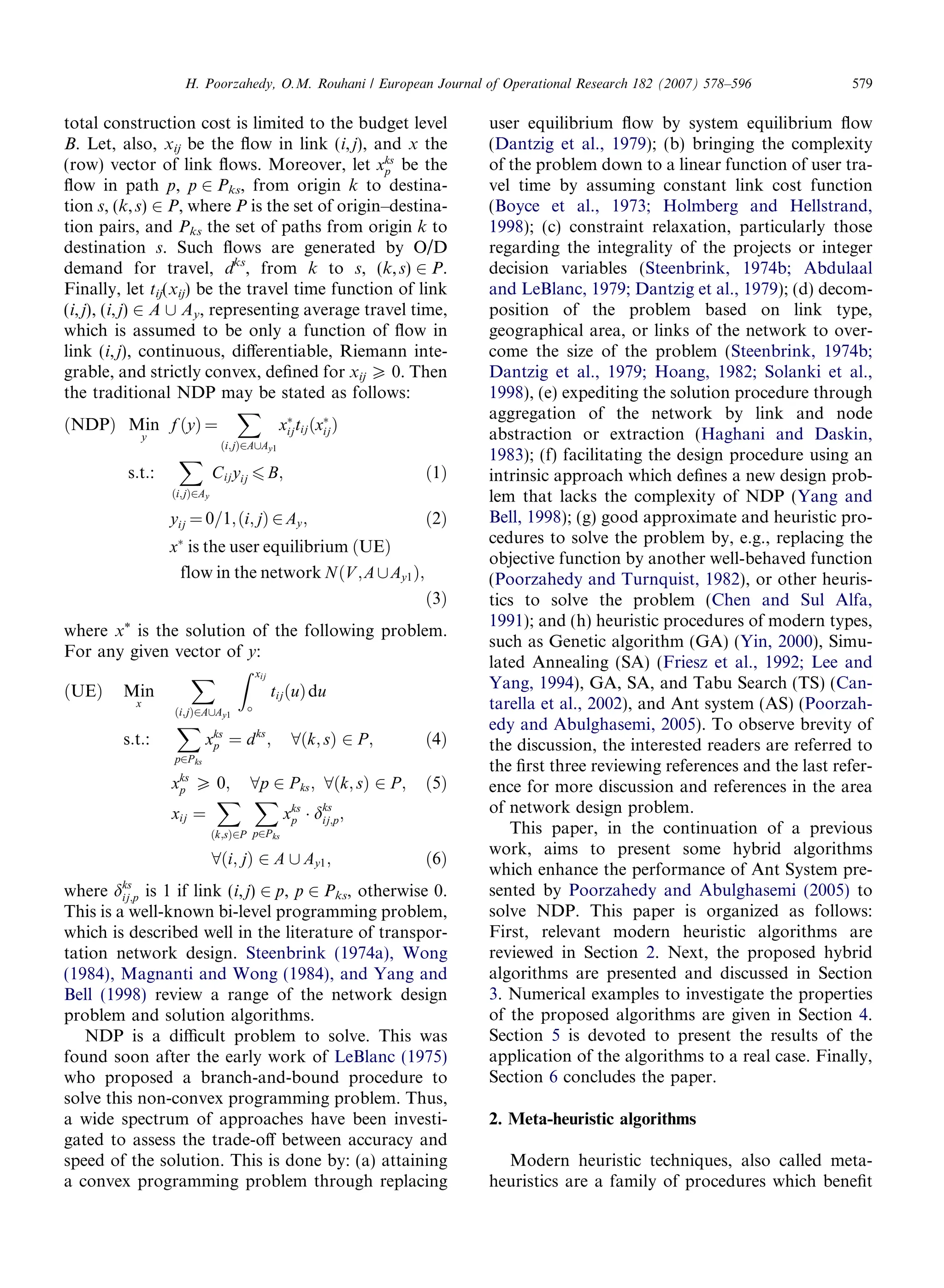 Hybrid Meta Heuristic Algorithms For Solving Network Design Problem Pdf