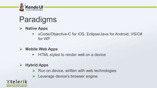 Hybrid mobile app with kendo ui mobile | PPT
