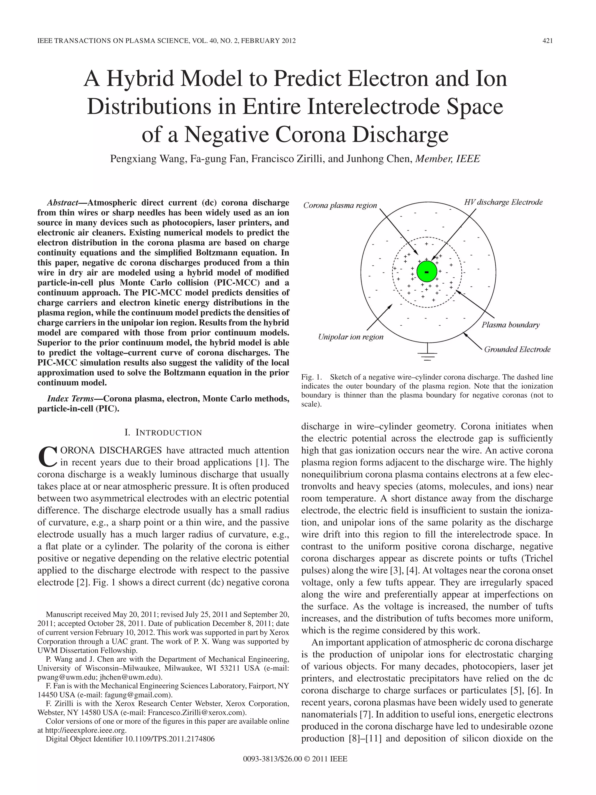 A Hybrid Model to Predict Electron and Ion Distributions in Entire Interelectrode Space of a ...