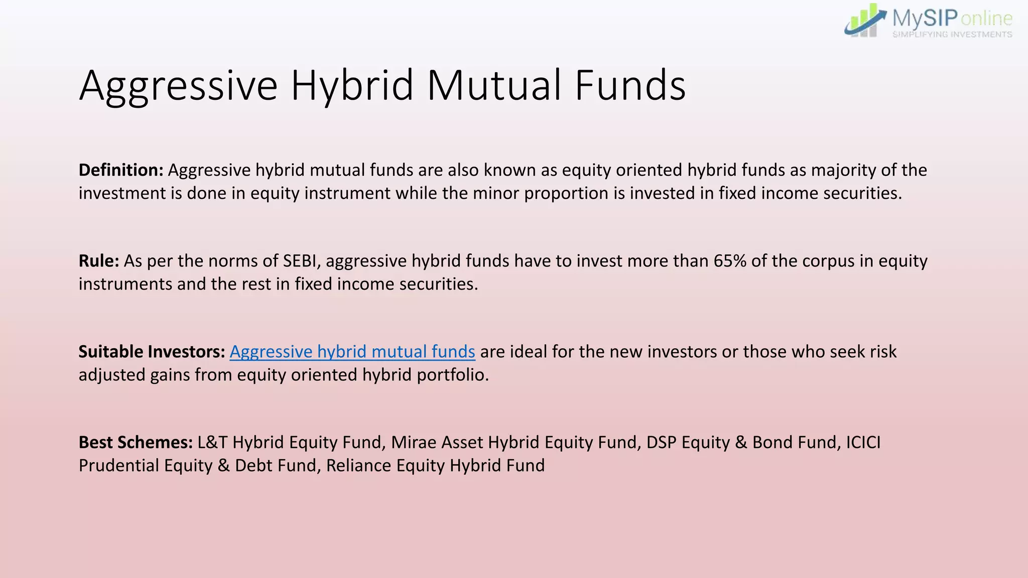 Hybrid Mutual Funds and Its Types | PPTX