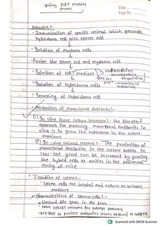 hybridoma technology biotechnology 6th semester.pdf | Biological ...
