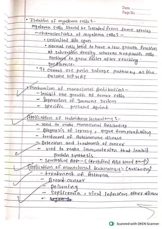 hybridoma technology biotechnology 6th semester.pdf | Biological ...