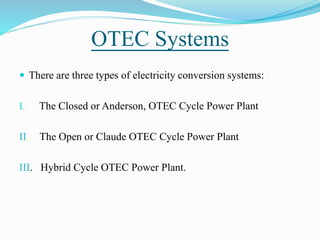 Hybrid OTEC power plant presentation | PPTX