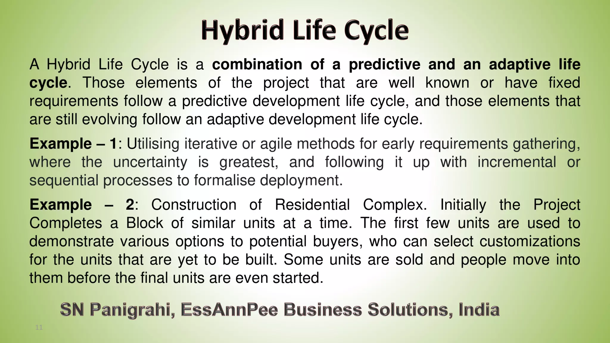 Hybrid Project Life Cycle - By SN Panigrahi | PDF