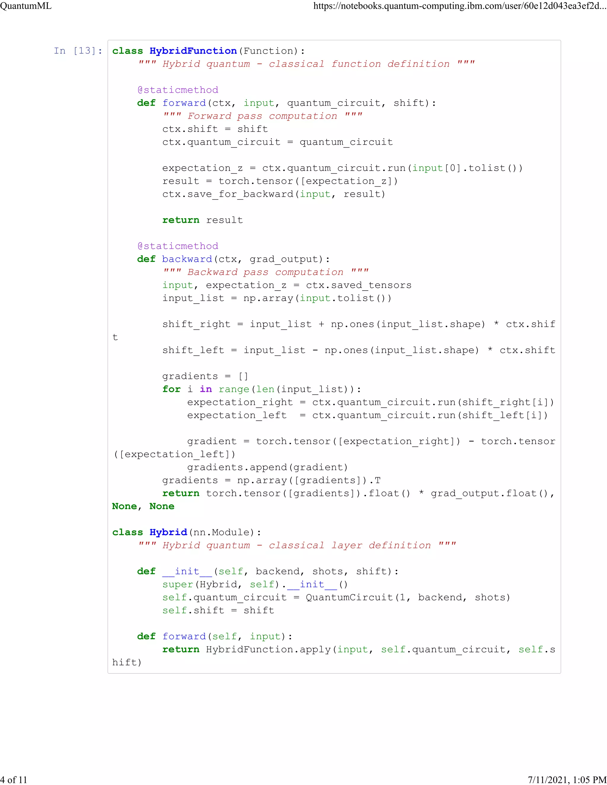 Hybrid quantum classical neural networks with pytorch and qiskit | PDF ...