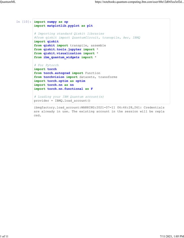 Hybrid quantum classical neural networks with pytorch and qiskit | PDF ...