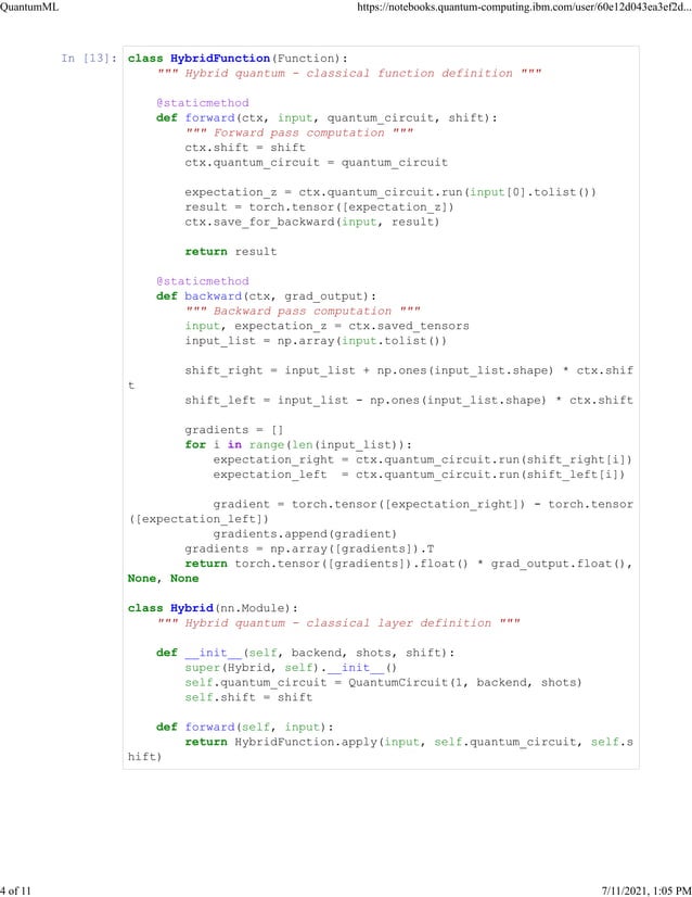 Hybrid quantum classical neural networks with pytorch and qiskit | PDF ...