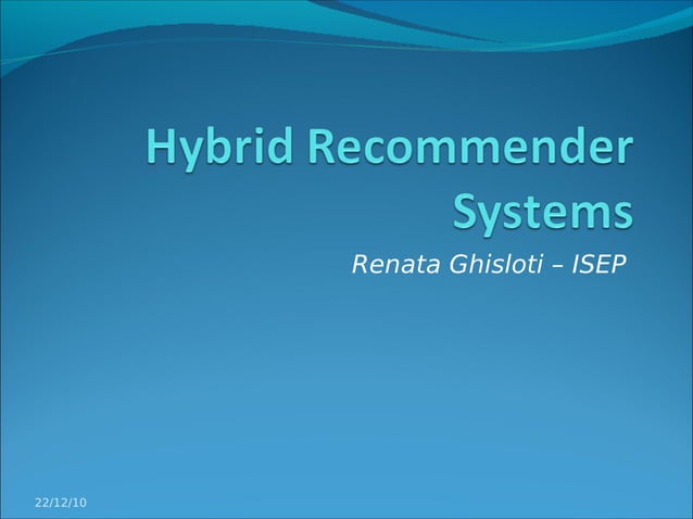 Hybrid recommender systems | PDF | Computer Software and Applications | Computing