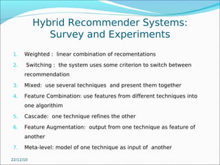 Hybrid recommender systems | PDF | Computer Software and Applications | Computing