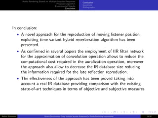 Hybrid Reverberator Using Multiple Impulse Responses for Audio Rendering Improvement | PDF