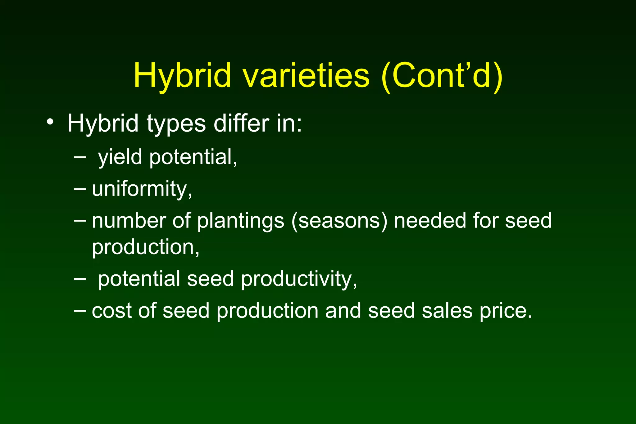 Hybrid Maize seed Production | PPT