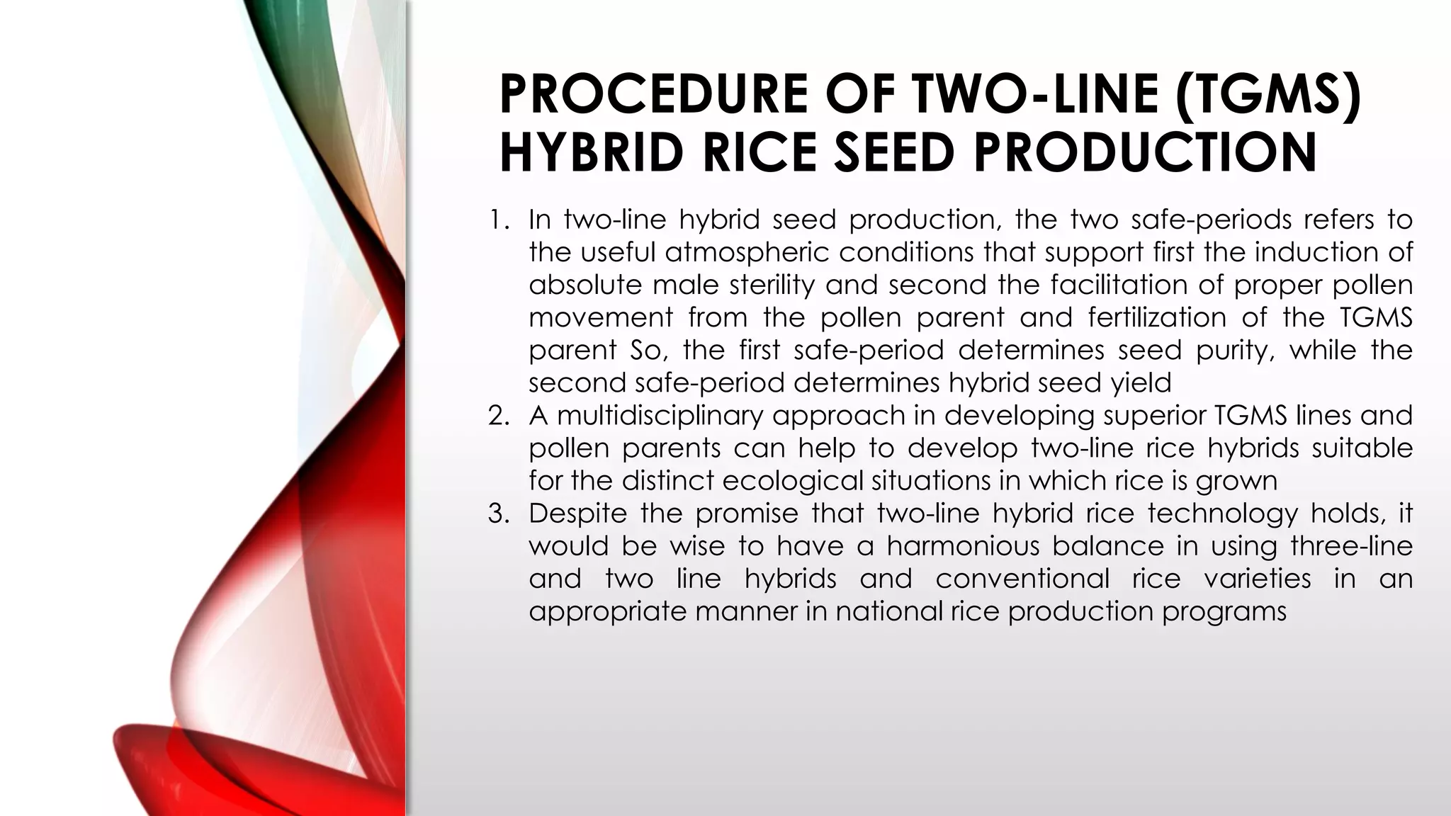Hybrid seed production and two line production (1) | PDF