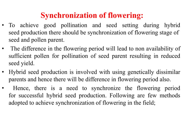 Hybrid seed production principle and practices.pptx | Agriculture ...