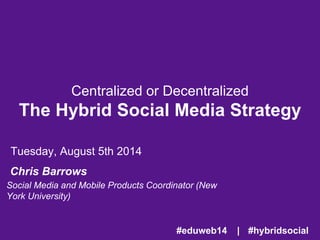 Centralized or Decentralized: The Hybrid Social Media Strategy | PPT