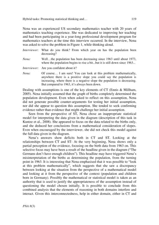 Hybrid Tasks Promoting Statistical Thinking And Critical Thinking Through The Same Mathematical ...