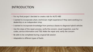 Hybrid vehicle diagnostic lab | PPTX