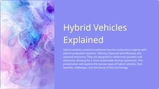 Hybrid Vehicles Explained.pptx power point presentation | PPTX
