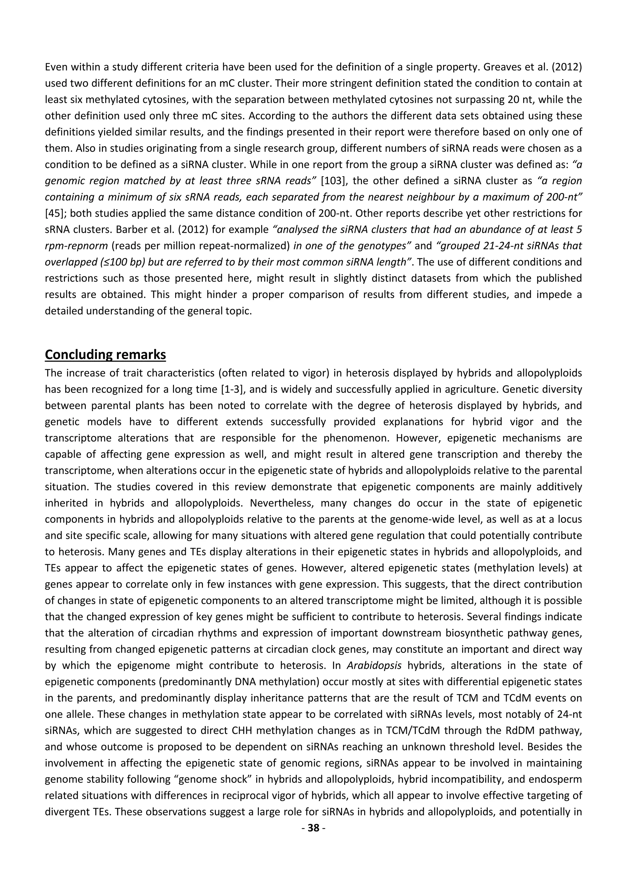 Hybrid vigor in plants, and the role of epigenetics. | PDF