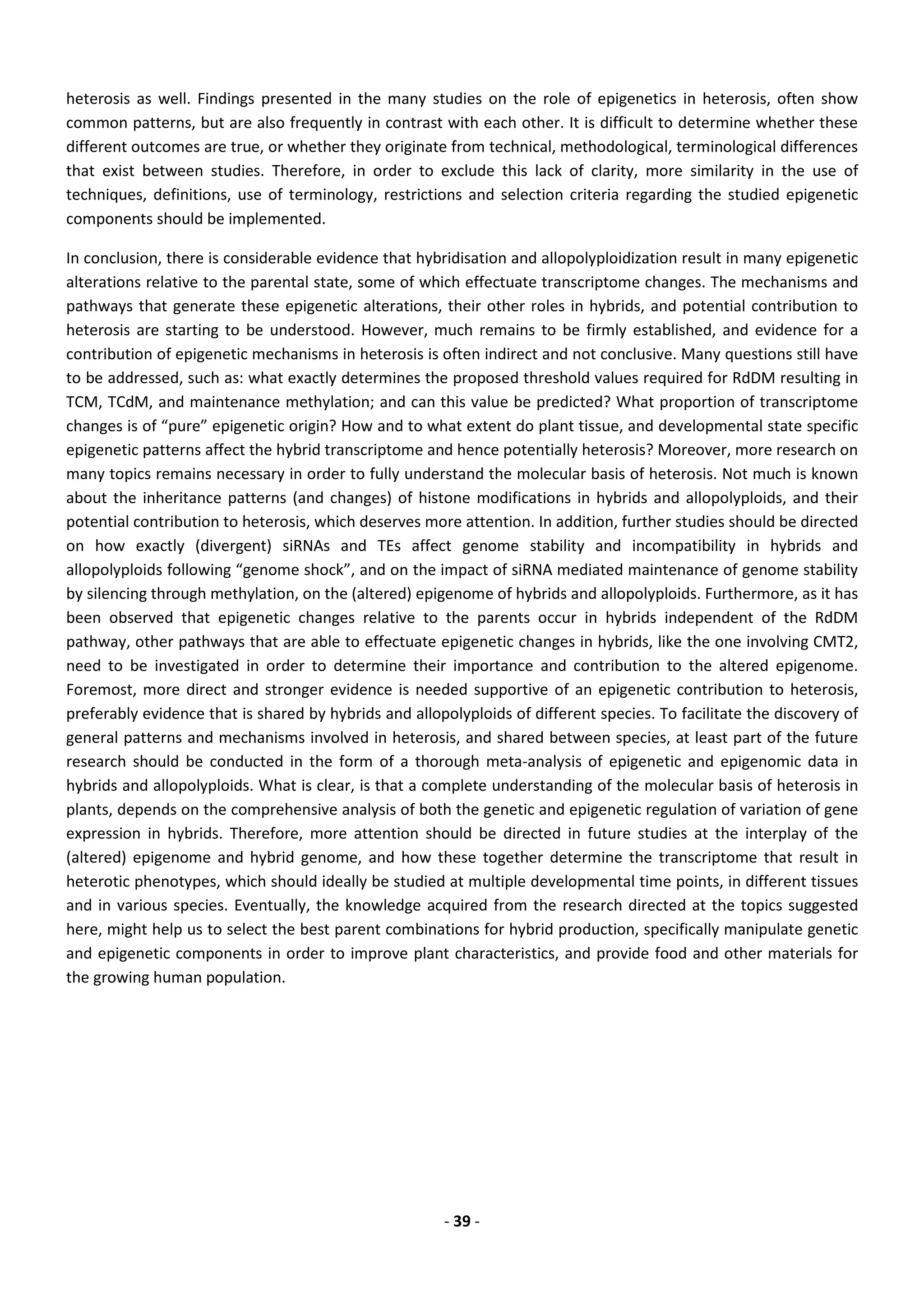 Hybrid vigor in plants, and the role of epigenetics. | PDF