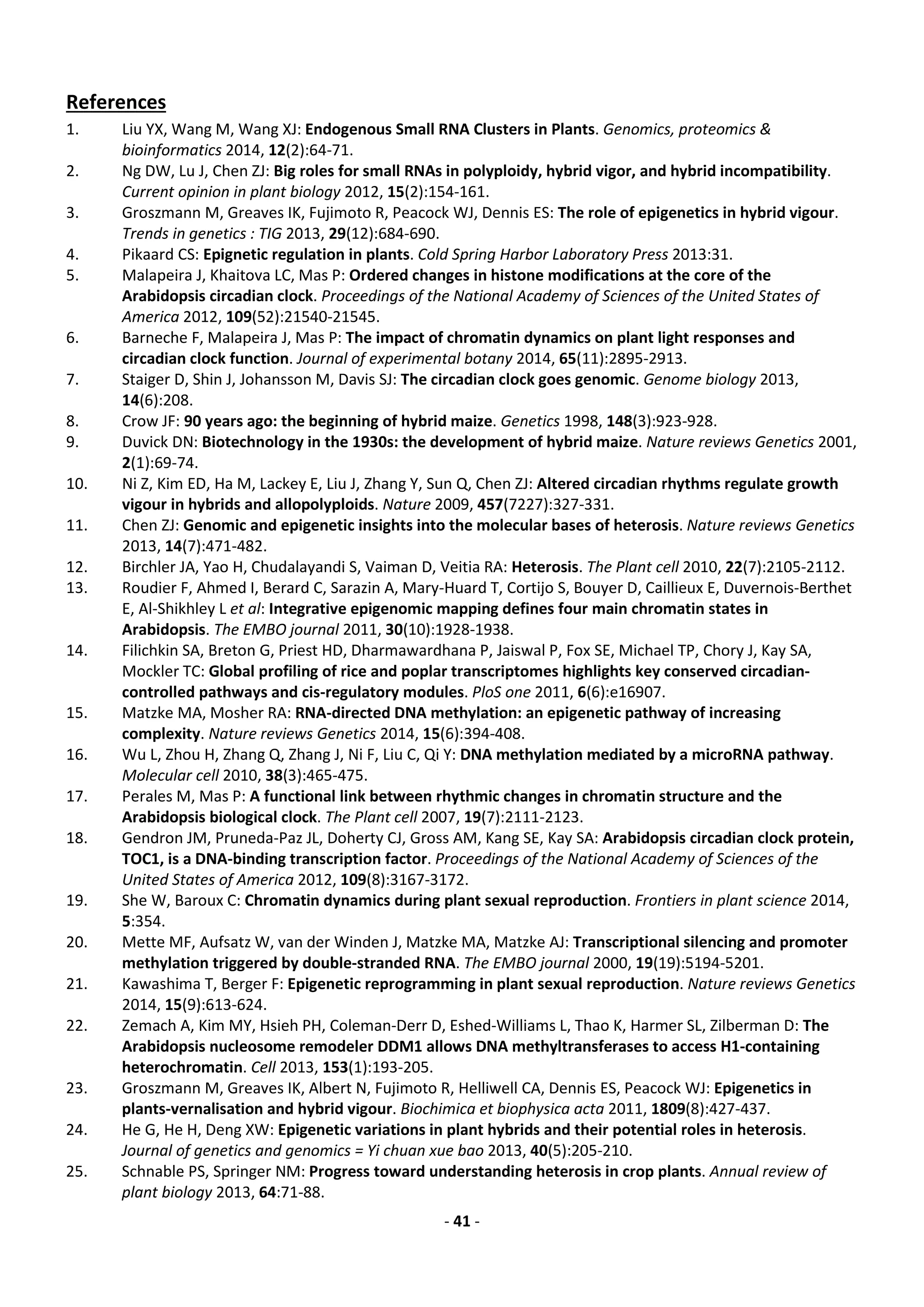 Hybrid vigor in plants, and the role of epigenetics. | PDF