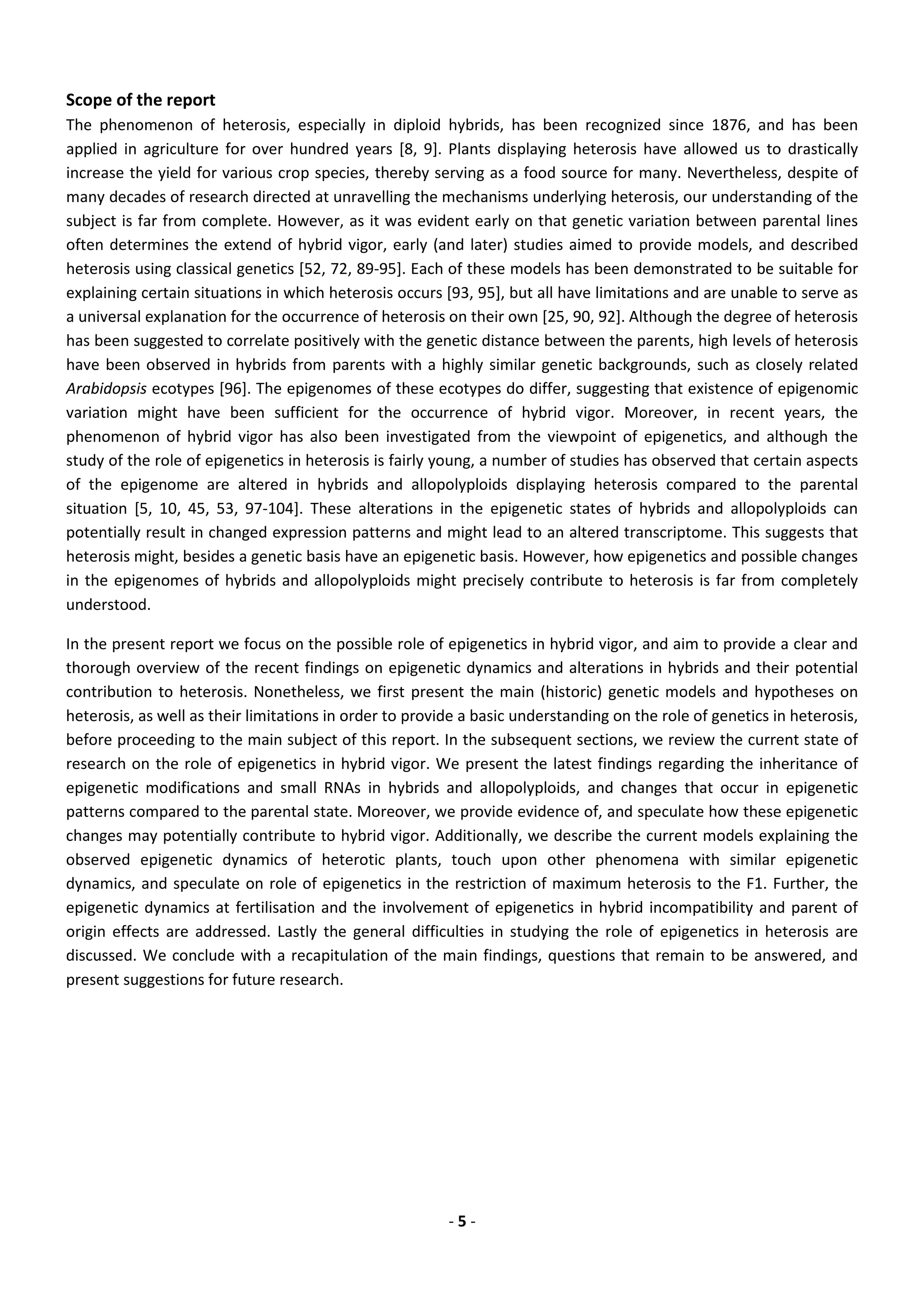 Hybrid vigor in plants, and the role of epigenetics. | PDF