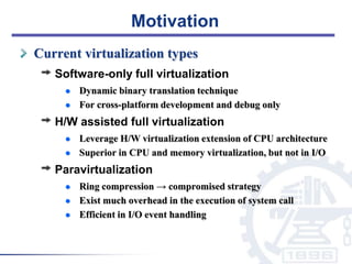 Optimizing Virtual Machines Using Hybrid Virtualization | PPT