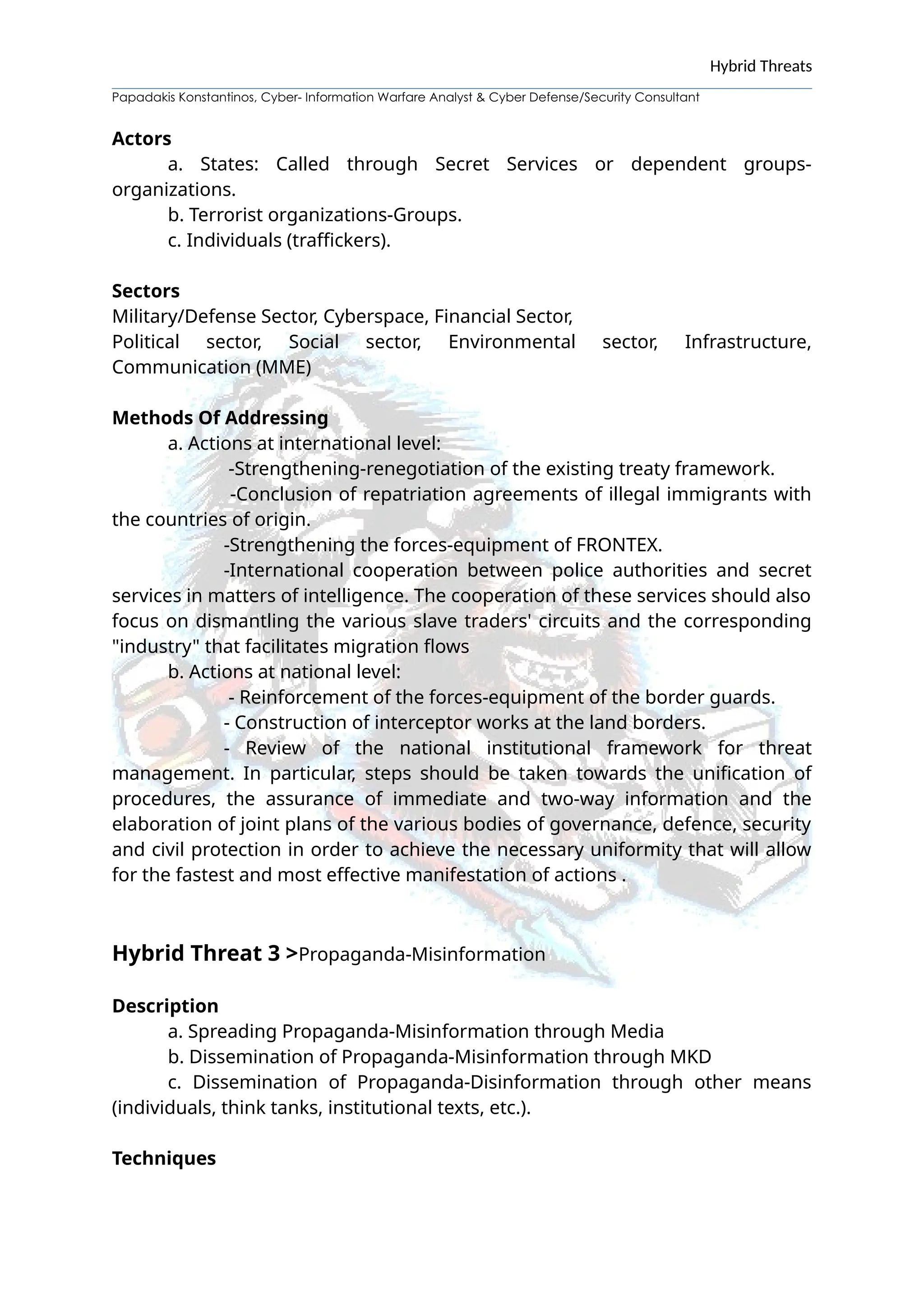 Hybrid Warfare and Hybrid Threats:Definitions and Examples | DOCX
