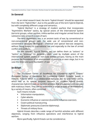 Hybrid Warfare and Hybrid Threats:Definitions and Examples | DOCX