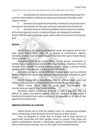 Hybrid Warfare and Hybrid Threats:Definitions and Examples | DOCX