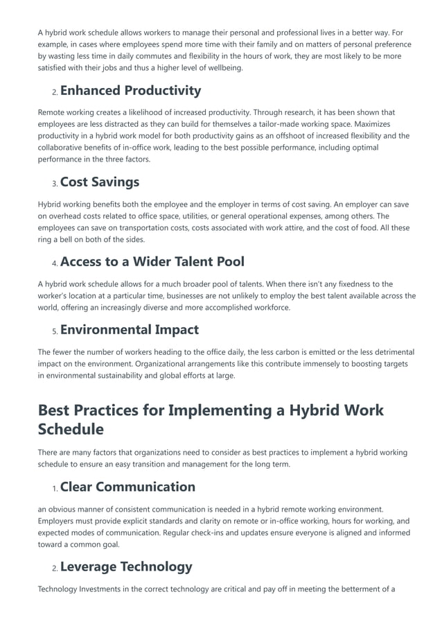 Hybrid Work Schedule Types Benefits Best Practices.pdf | Remote Working ...