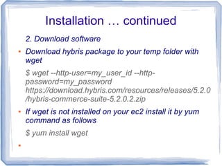 Hybris install telco accelerators on aws-ec2 | ODP