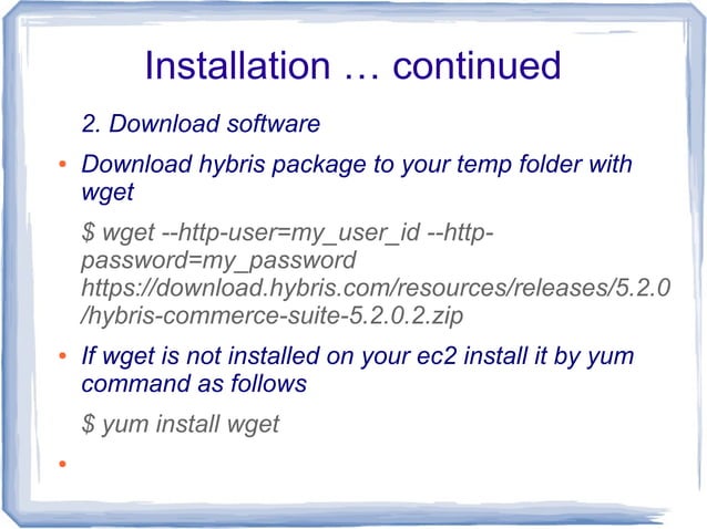 Hybris install telco accelerators on aws-ec2 | PPT