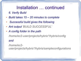 Hybris install telco accelerators on aws-ec2 | PPT