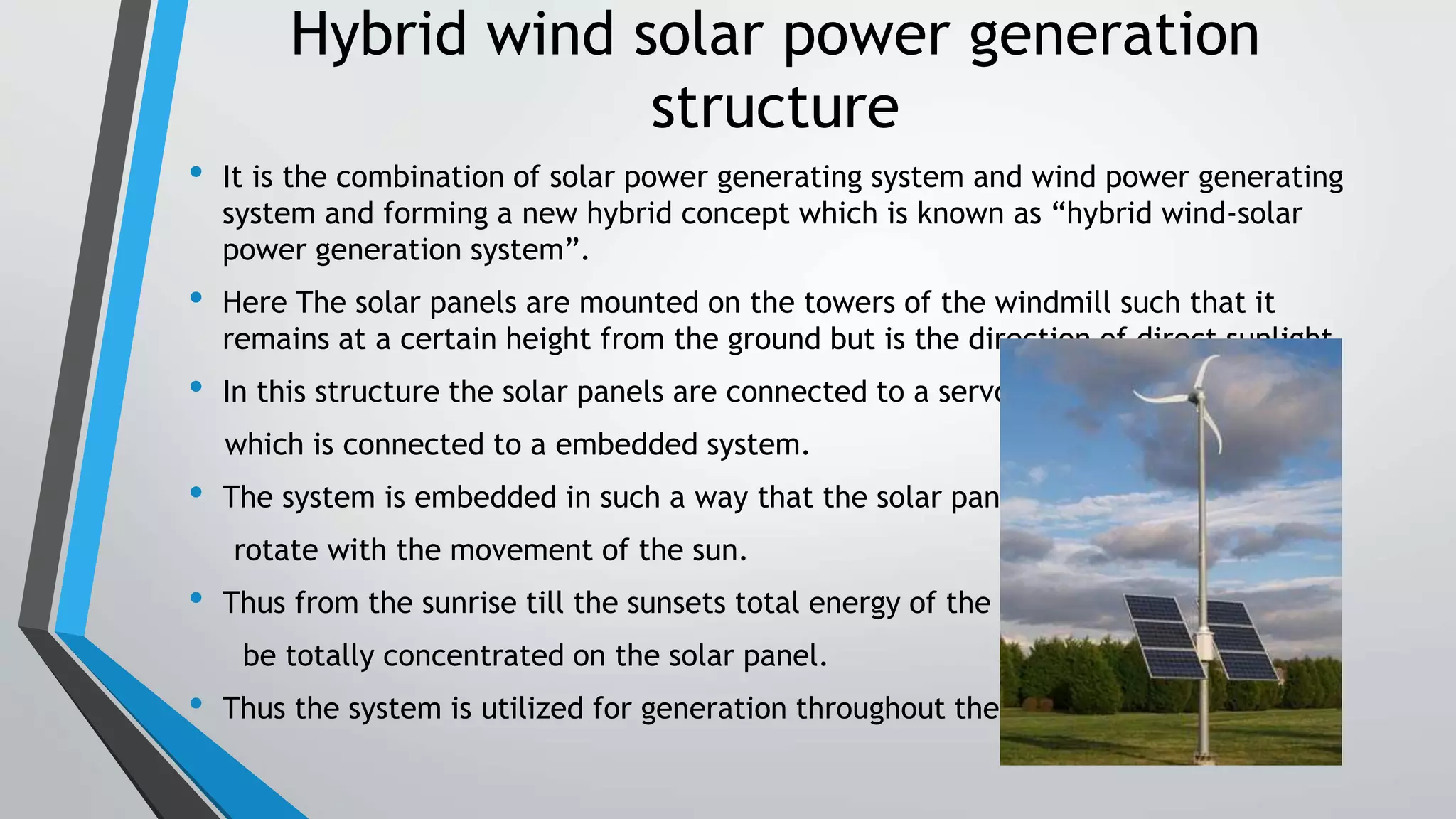 Hybrid wind-solar Power generation system | PPTX