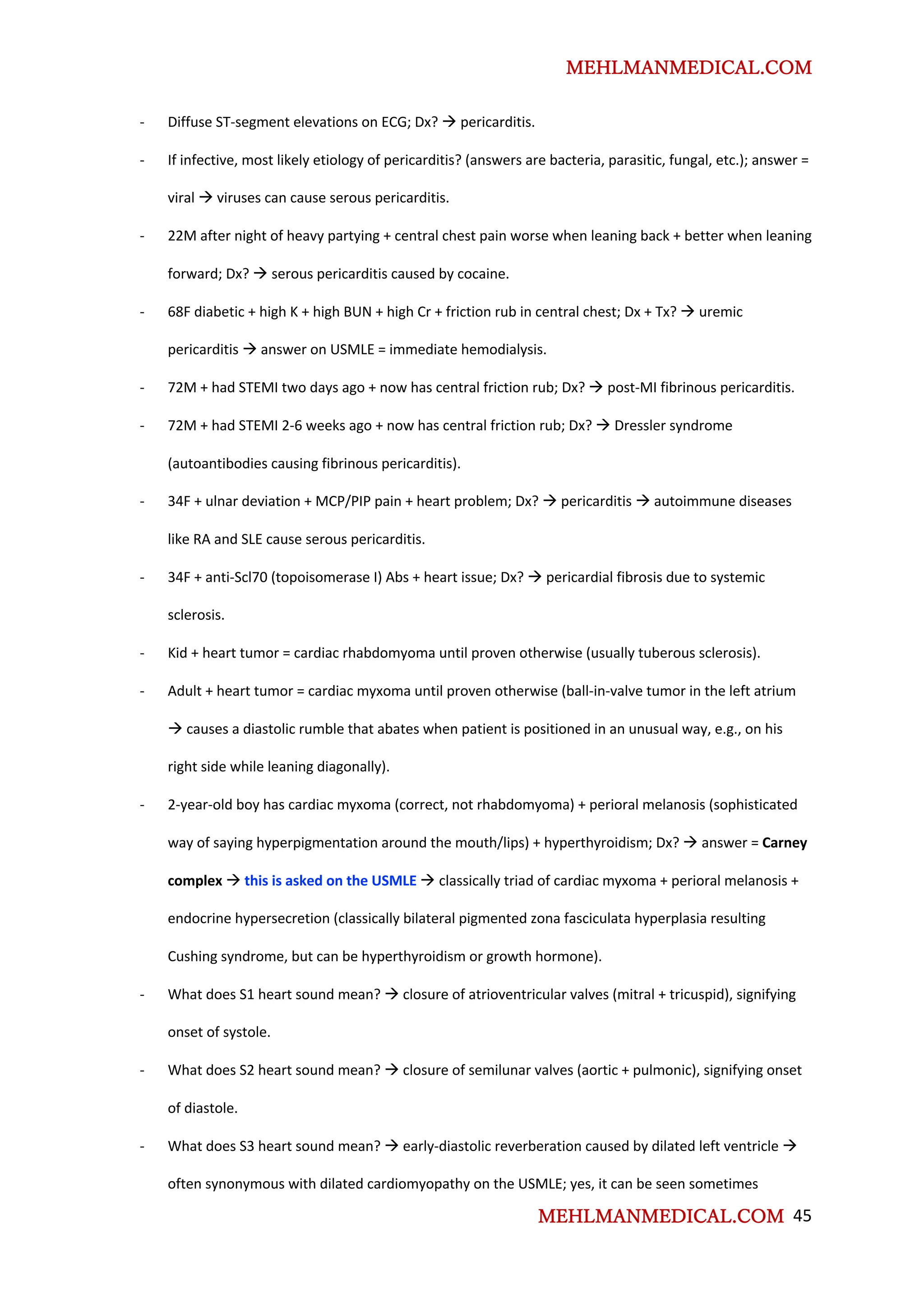 cardiac pathology usmle . High yield arrows by dr mike from Melman ...
