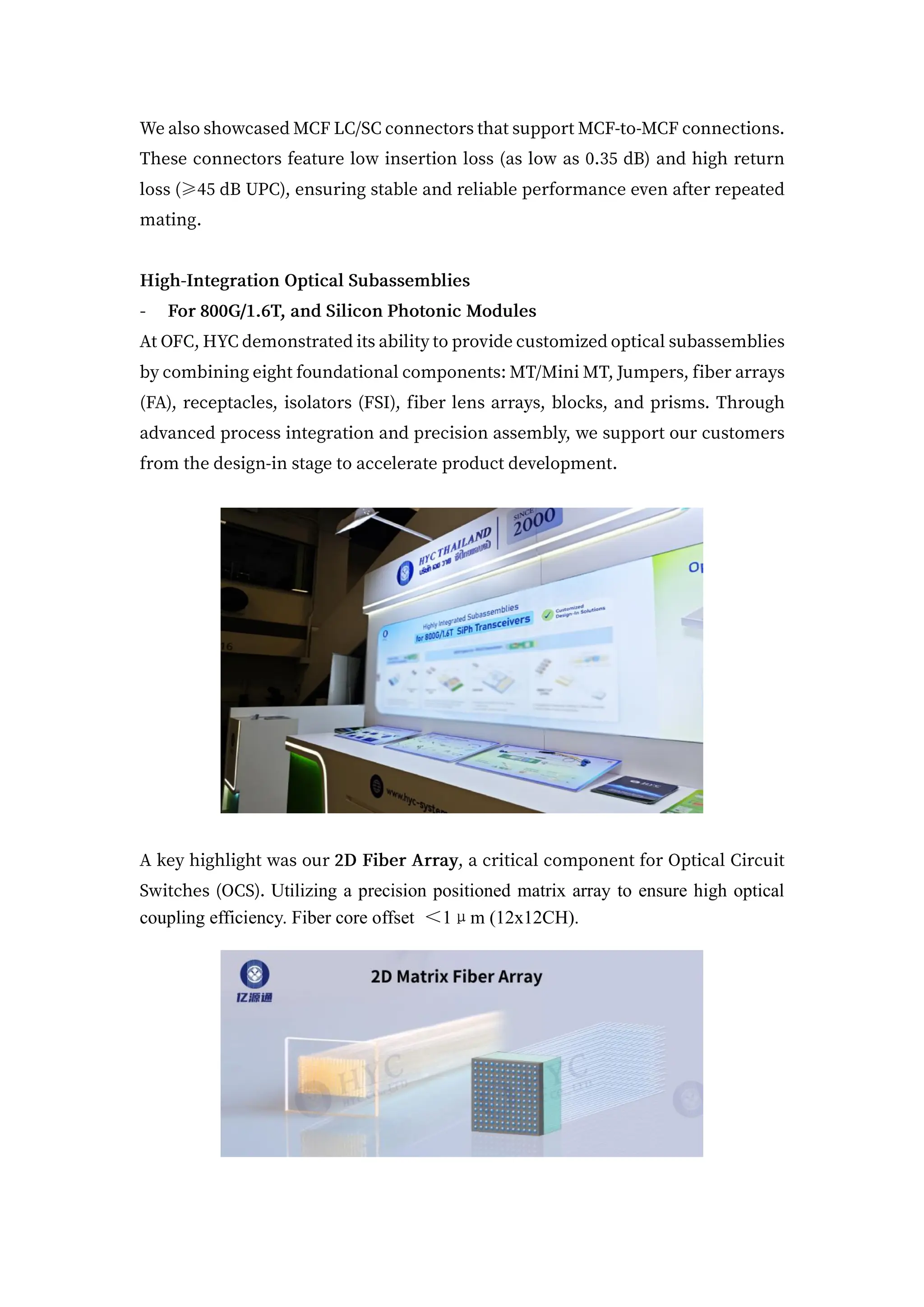 HYC at OFC 2025: Powering the Next Wave of Optical Interconnects for the AI Era | PDF