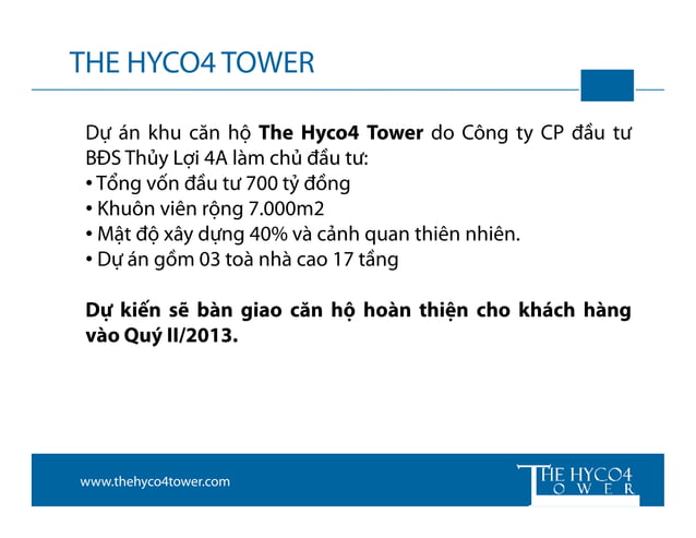 Căn hộ cao cấp quận Bình Thạnh | Dự án The Hyco4 Tower