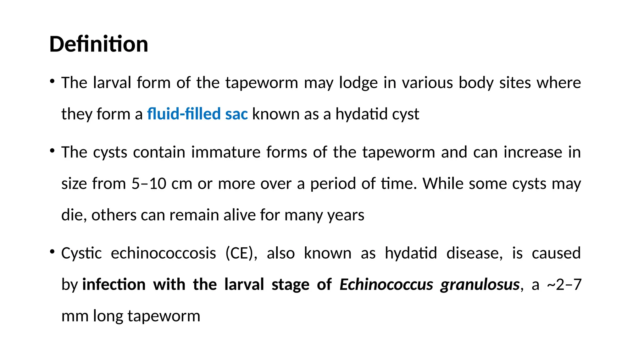 Hydatid Cyst: Pathogenesis, Clinical Manifestations, and Management ...