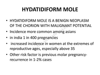 Hydatidiform mole/ VESICULAR MOLE | PPT
