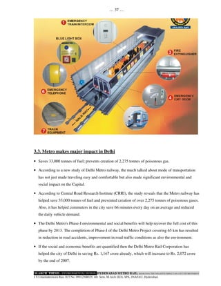Hyderabad metro rail reducing the negative impact on city environment ...