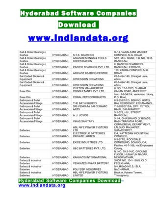 Hyderabad software companies list | DOC