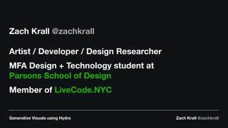 Hydra Workshop NYU Live Code Lab Feb 2019 | PDF