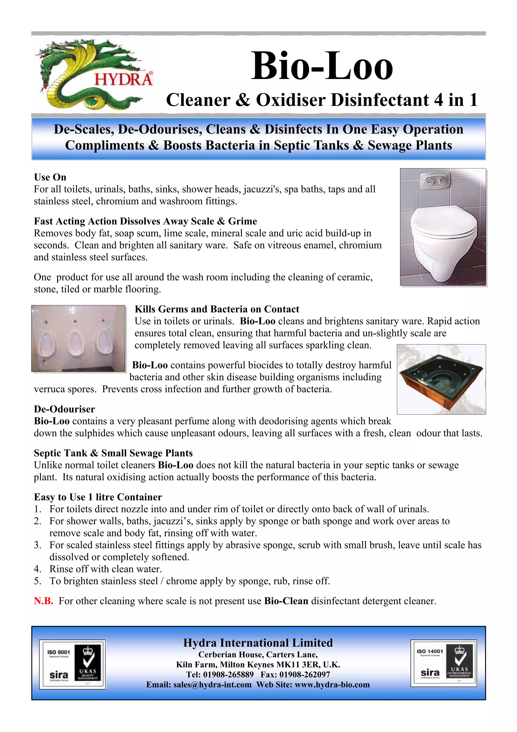 Hydra Bio Loo - Toilet Cleaner | PDF