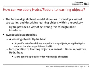 Hydra fedora and learning objects | PPTX