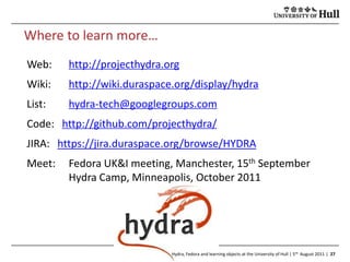 Hydra fedora and learning objects | PPTX